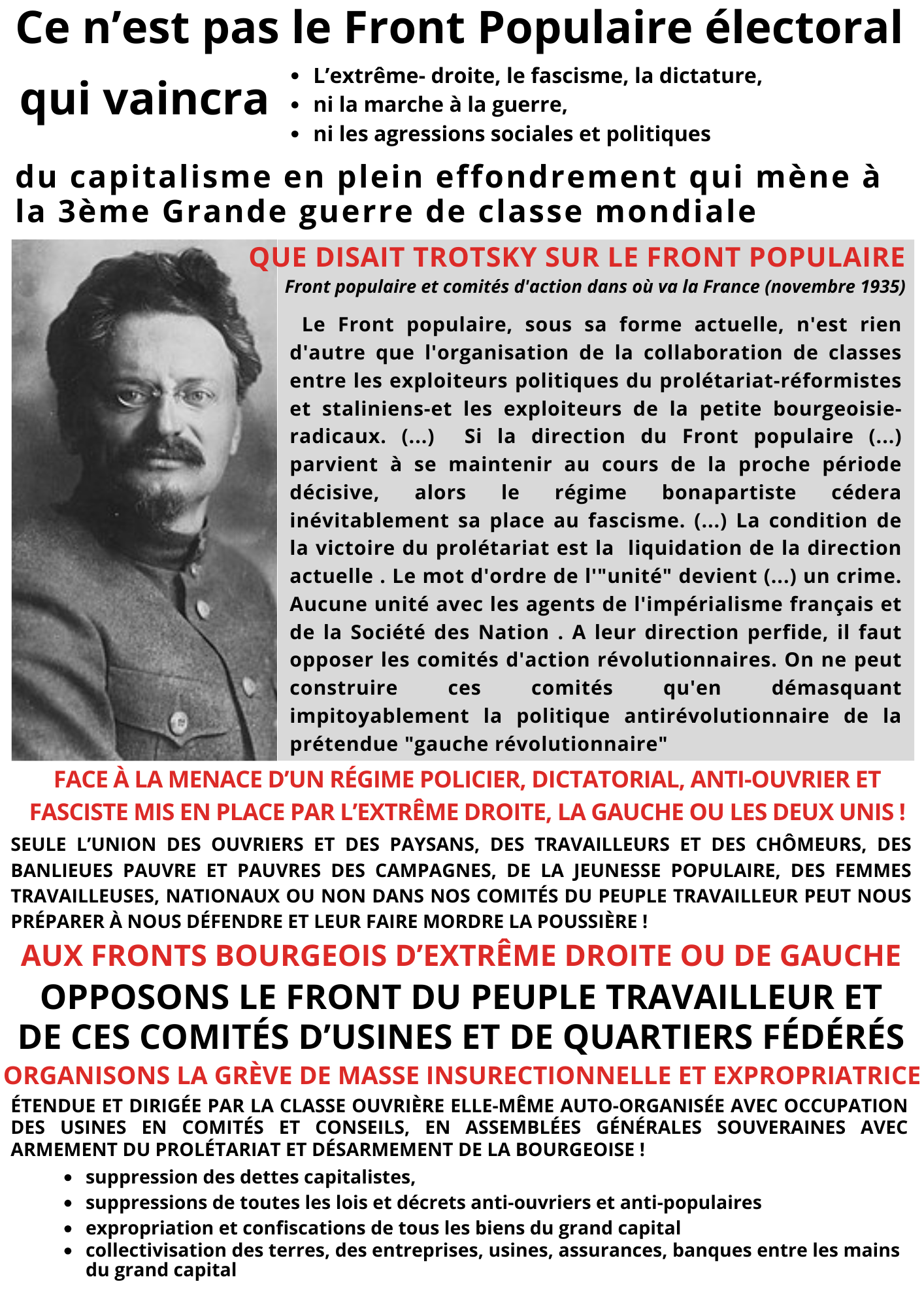 Non au nouveau front populaire, nouvelle tromperie du peuple ...